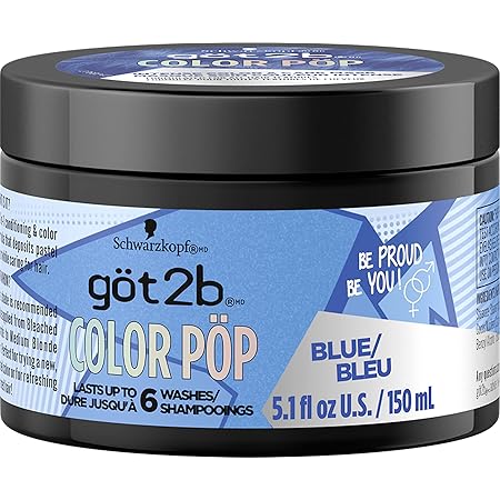 Amazon.com : Got2B Color Pop Semi-Permanent Hair Color Mask, Blue, 5.1 ...