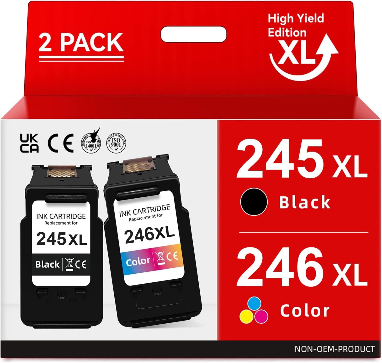 Pitooler for Canon Ink 245 246, Printer Ink for Canon PG-245XL 246XL ...