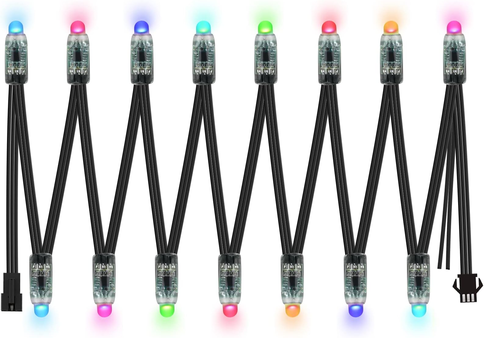 Baquler 1000 Pcs WS2811 RGB LED Pixels Light 12 mm Diffused Digital ...