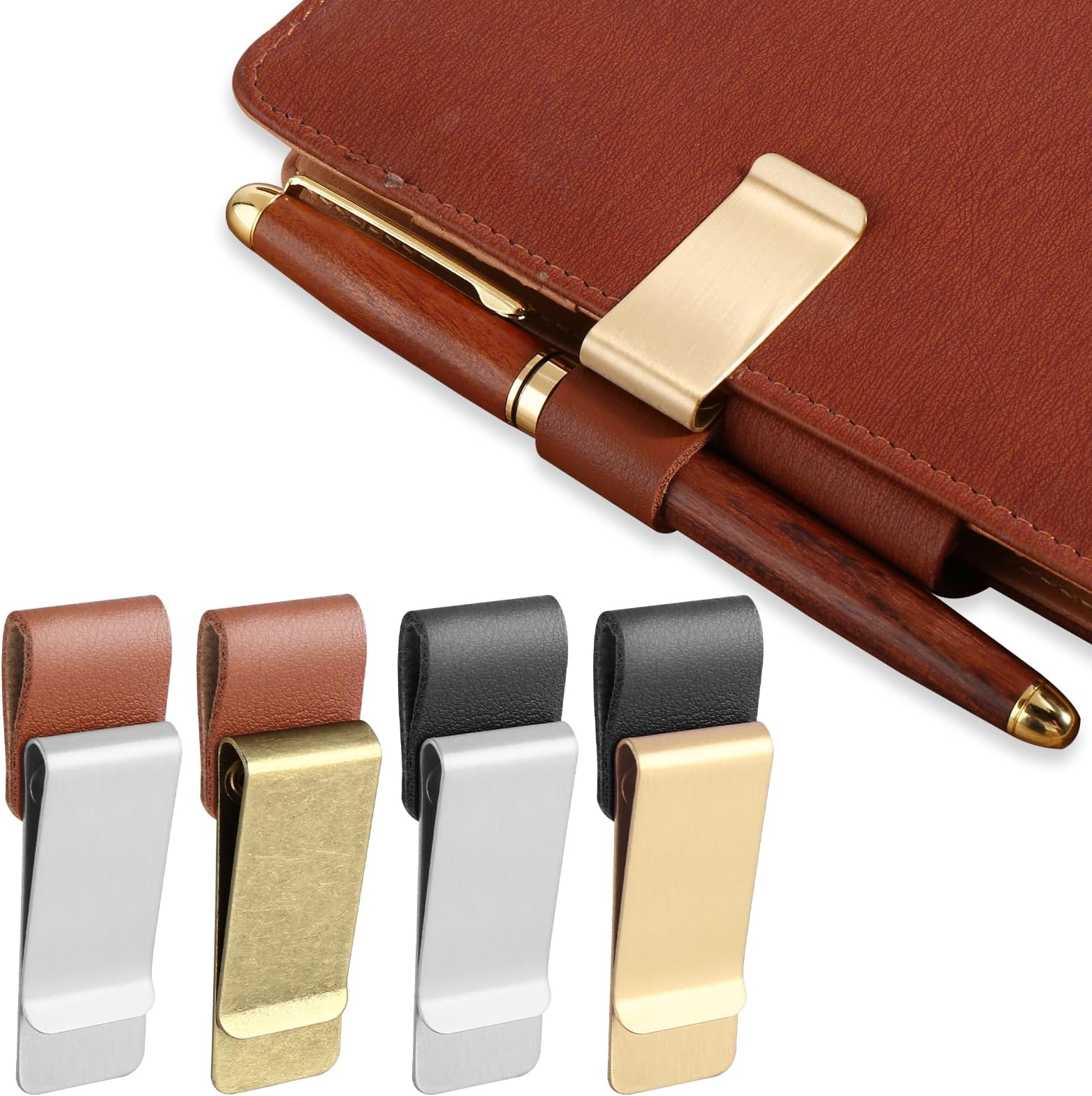 Amazon.com: Audoloku 4Pcs Pen Clip for Notebook Pen Loop Holder for ...