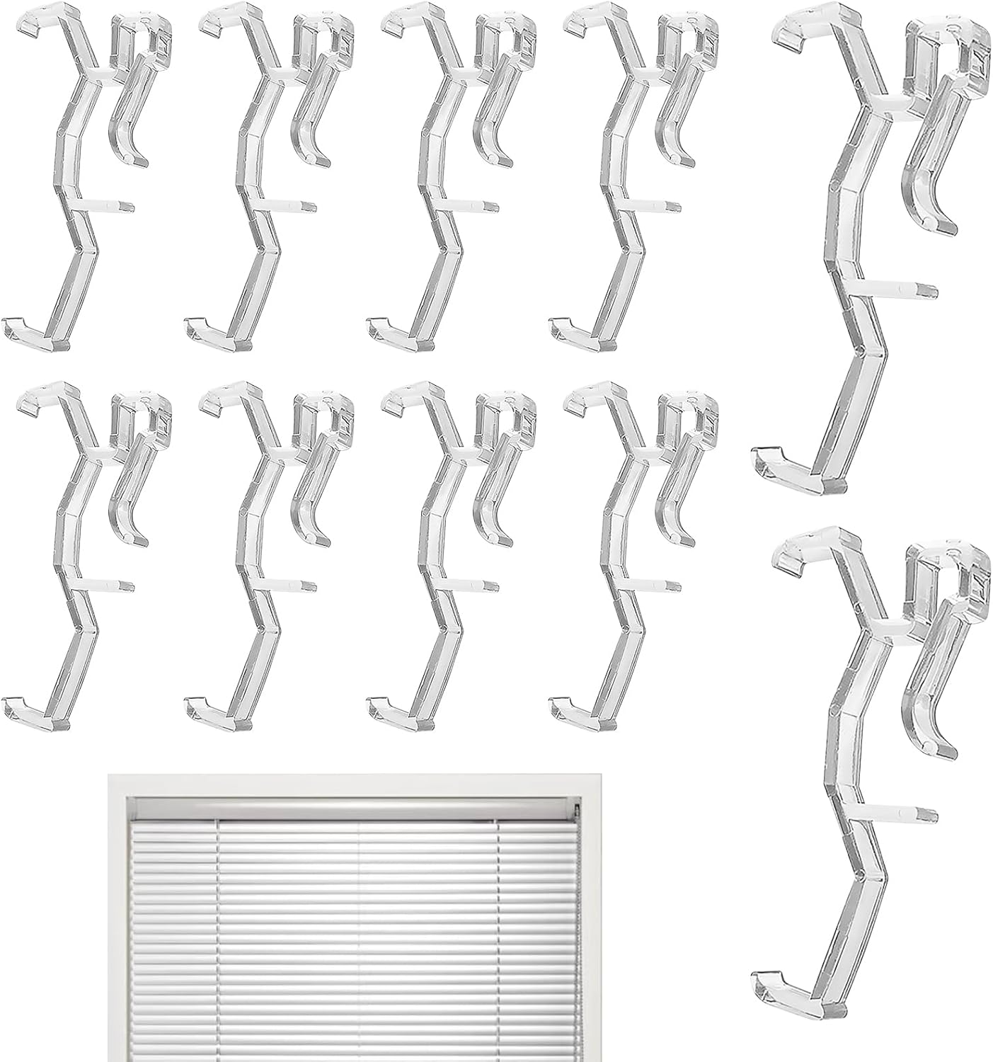 10 Pcs Valance Clips 2.5'' Window Blinds Hidden Clip Clear Plastic ...