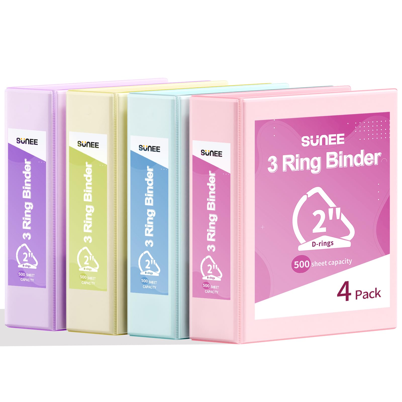 Snapklik.com : SUNEE 3 Ring Binder 2 Inch, Clear View Binder Three Ring ...