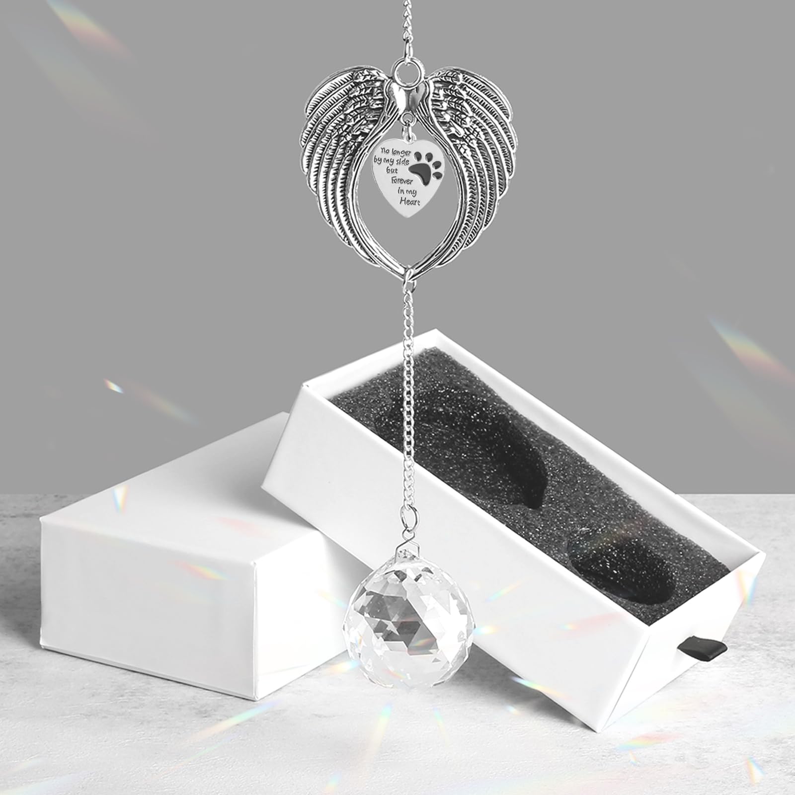 Snapklik.com : Loss Of Dog Sympathy Gift Stained Glass Sun Catcher, In Memory Pet Memorial Paw ...