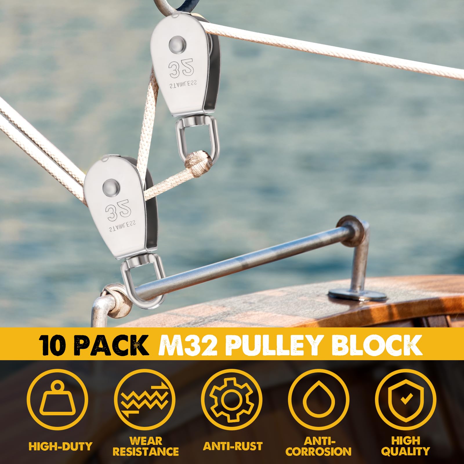 Snapklik.com : Yaocom 10 Pack Lifting Single Pulley Roller Loading ...