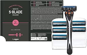 by Amazon Men's 5 Blade Razor + 6 Refills (Previously Solimo brand ...