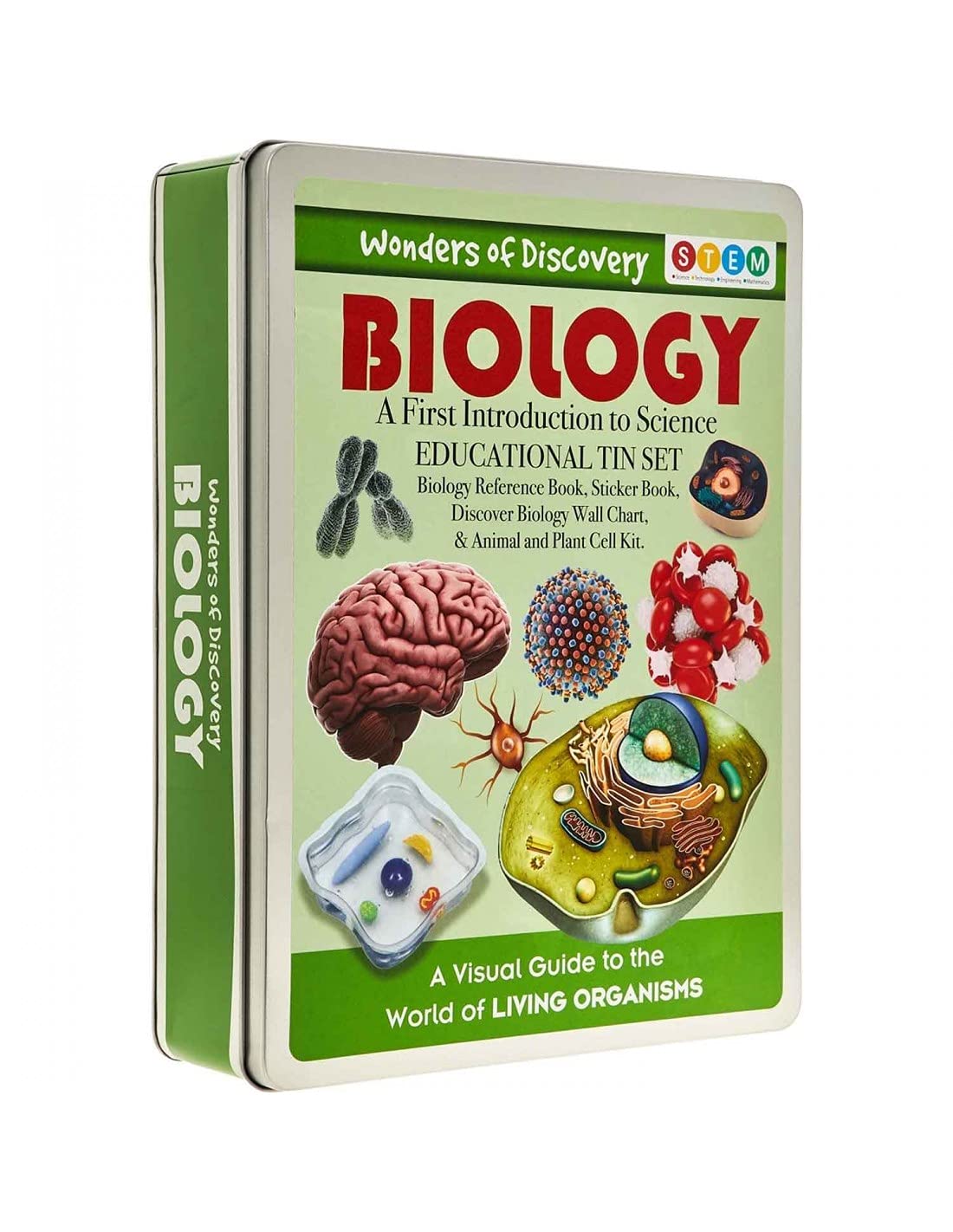 Biology – Wonders of Learning Tin Set: Biology Reference Book, Sticker ...
