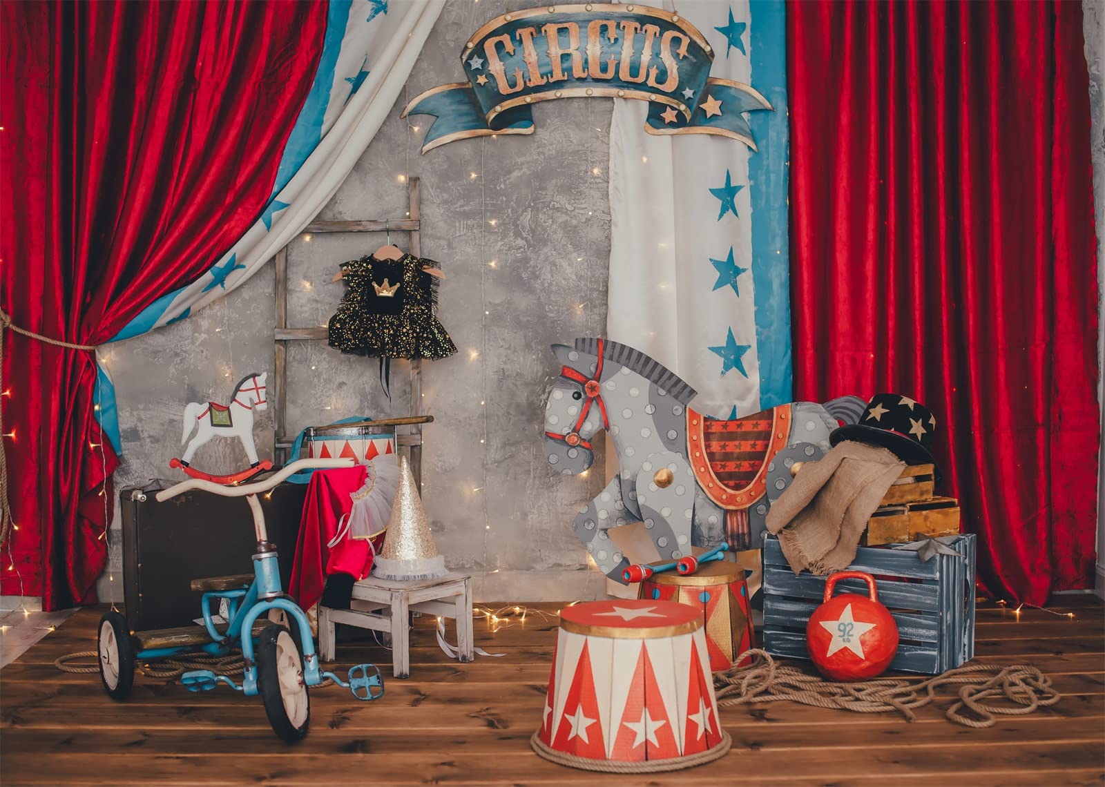 Amazon.com : BELECO 7x5ft Fabric Circus Backdrop for Photography ...