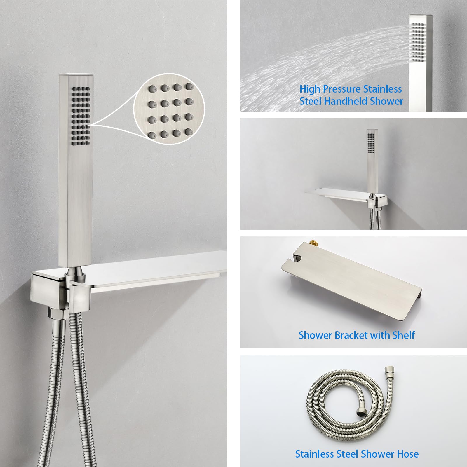 Shower Body Sprayer High Pressure Shower Jet - Wall Mounted Body ...