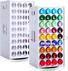 Amazon.com: Hicarer 2 Pcs 72 Holes Craft Paint Storage Rack Spinning ...