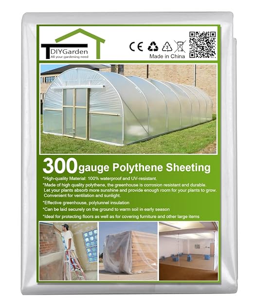 Anna Garden 4m x 6m/ 75 Micron / 300 Gauge Greenhouse Diy Sheeting ...