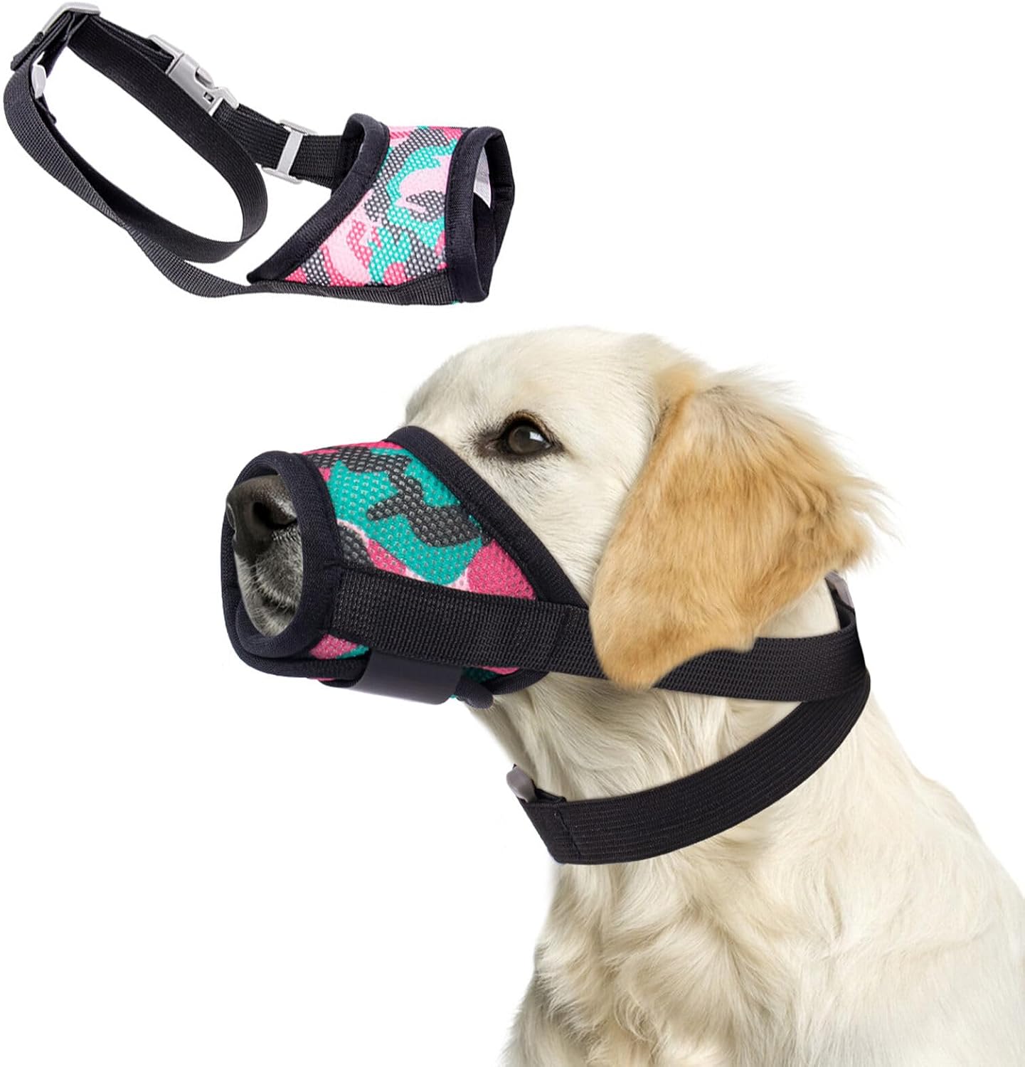 Amazon.com : Coppthinktu Dog Muzzle with Escape-Proof Elastic Neck ...