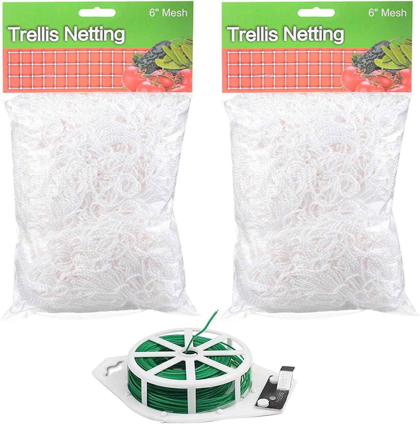 Amazon.com: 2 Pack Trellis Netting Garden Plant Net 5 x 30ft with ...