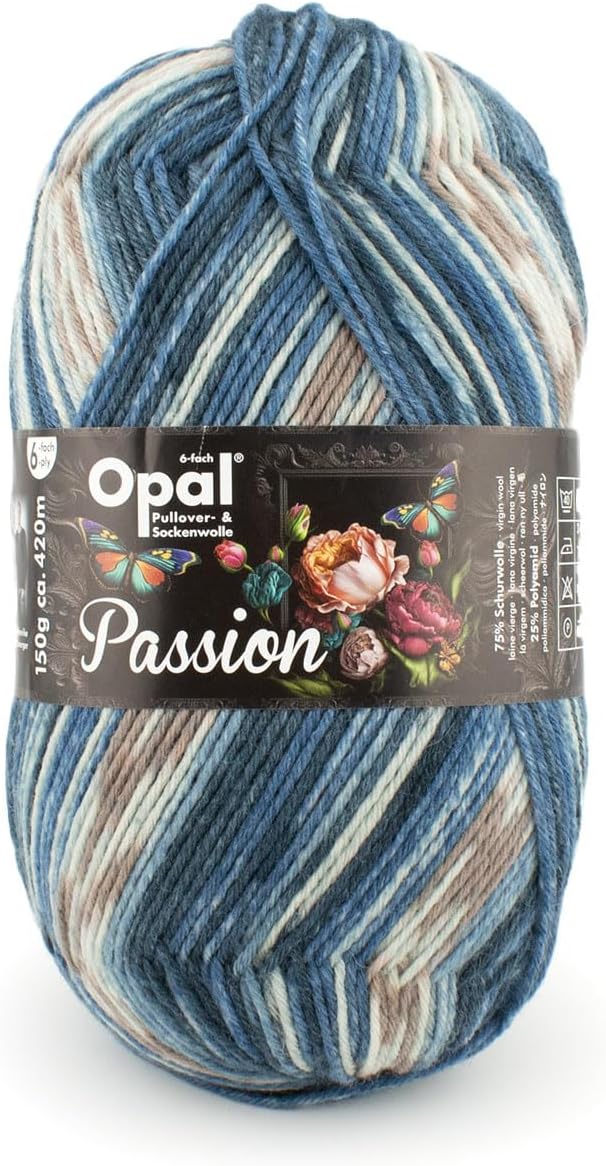 Amazon.com: Opal 6-Ply Sock Yarn, Passion Collection, 150 g / 5.25 oz (11377 - Temperament)