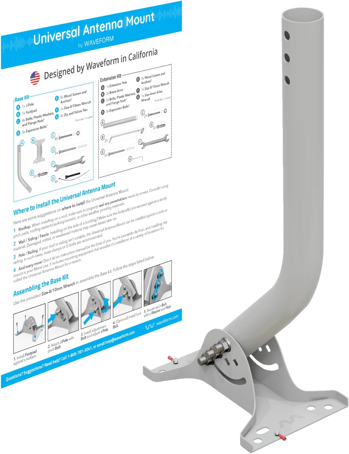 Amazon.com: Philips Universal Adjustable TV Antenna Mount, Steel J ...