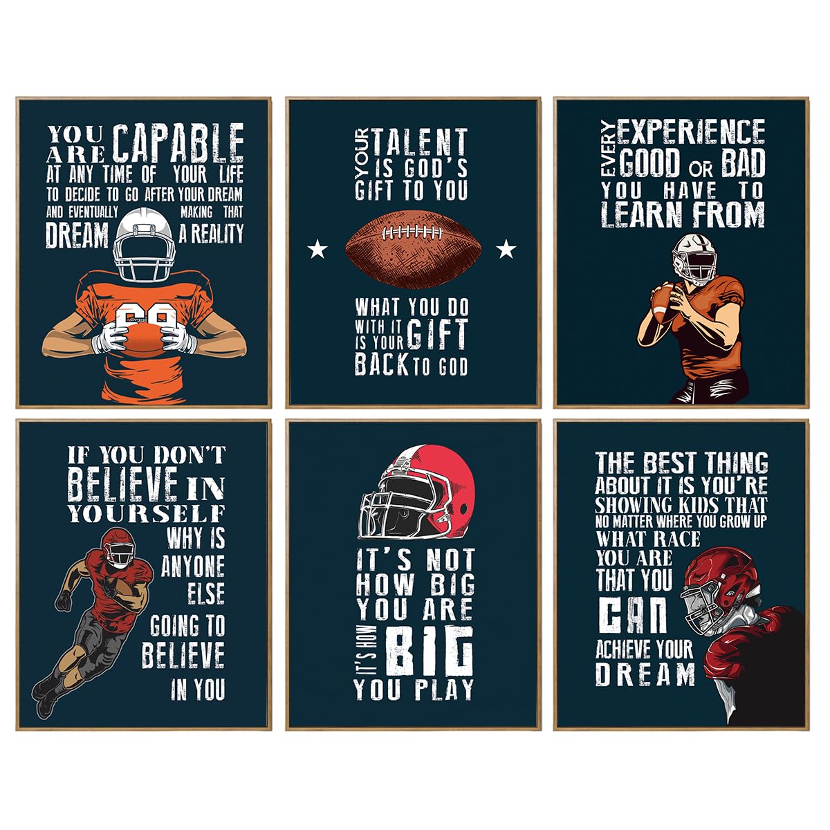 Amazon.com: Inspirational Football Wall Art Print Football Poster Wall ...