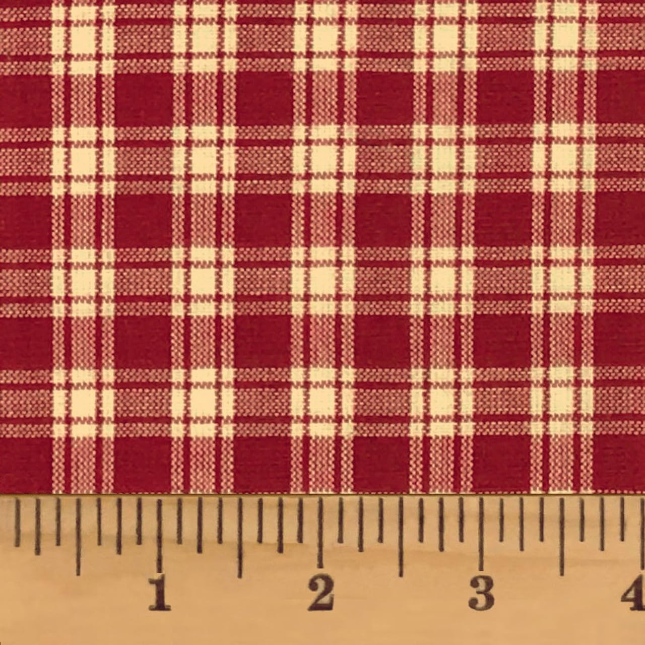 Amazon.com: Primitive Red 4 Plaid Cotton Homespun Fabric by JCS - Sold ...