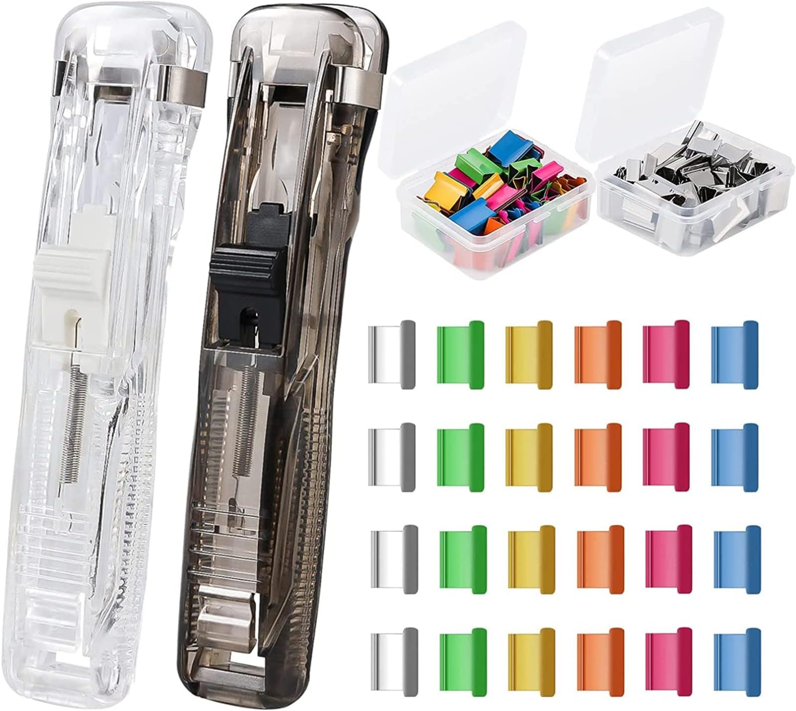 2 Piezas Dispensador Clips Oficina, Dispensador Clips Portátil Paper ...