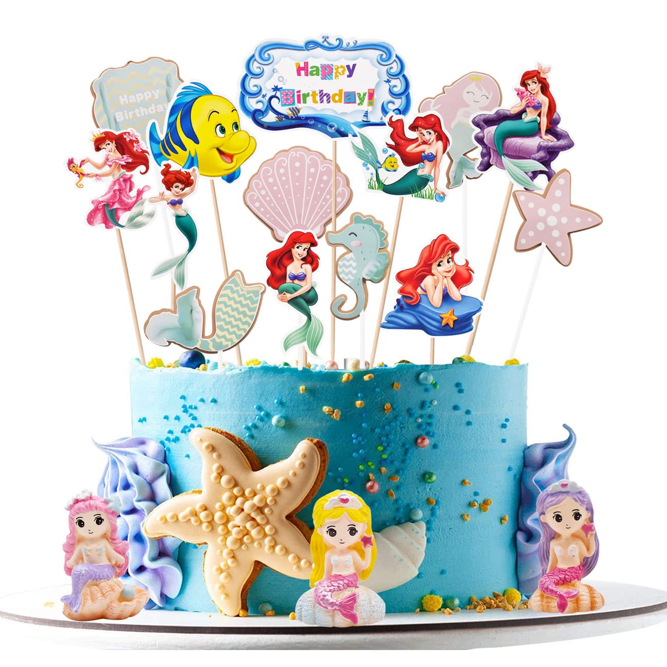 Buy Mermaid Doll Cake Toppers-Tomicy 18 Pcs Mermaid Cake Topper ...