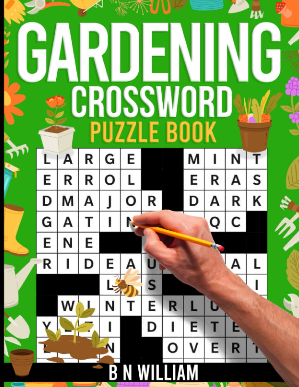 Gardening Crossword Puzzle Book for Adults and Seniors: Fun and ...