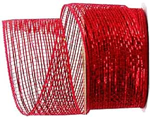 Amazon.com: Red Deco Mesh Ribbon 5 1/2" inch x 30' feet ~ Craft and ...