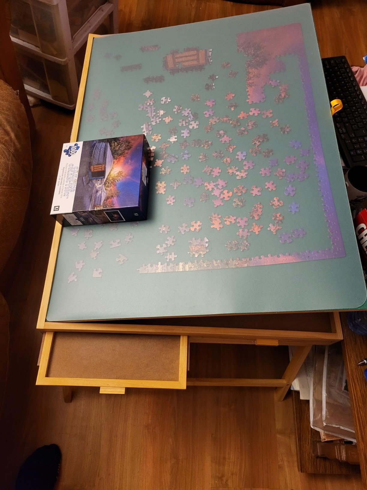 ALL4JIG Adjustable Jigsaw Puzzle Board with 4 Drawers & Cover - 3 ...