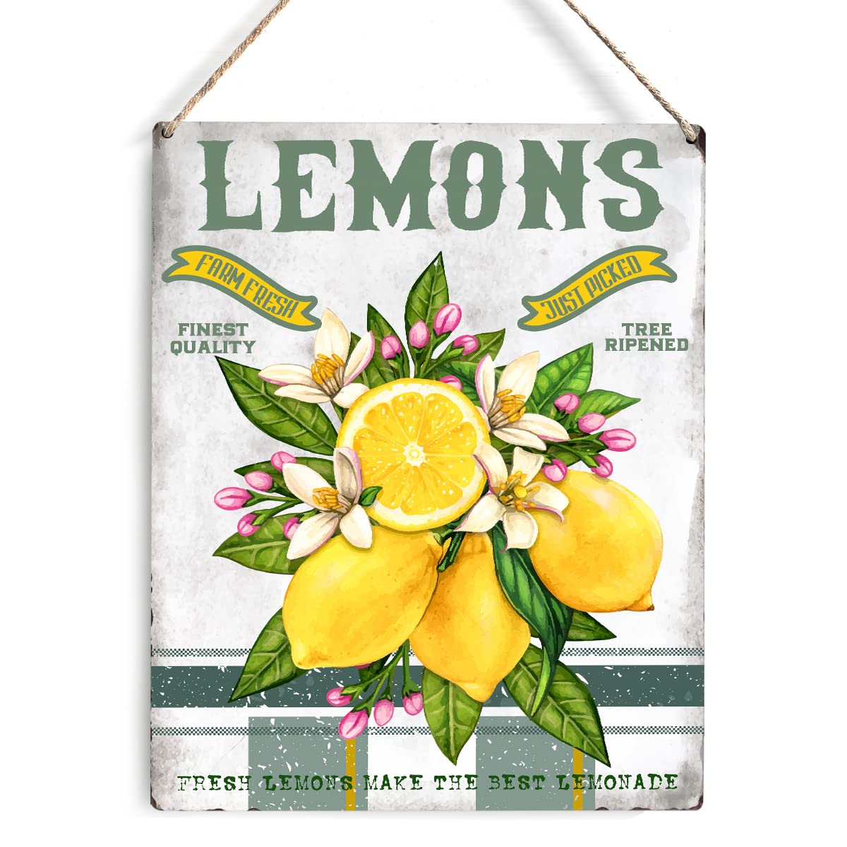 Amazon.com : GUDIAO Farmhouse Summer Lemonade Wooden Sign Wall Decor ...