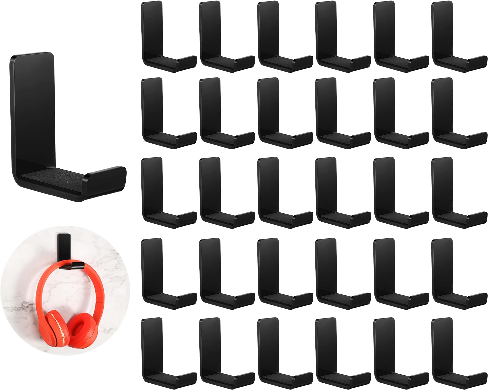 Amazon.com: Mudder 4 Pack Headphone Headset Hanger Monitor Stand Holder ...
