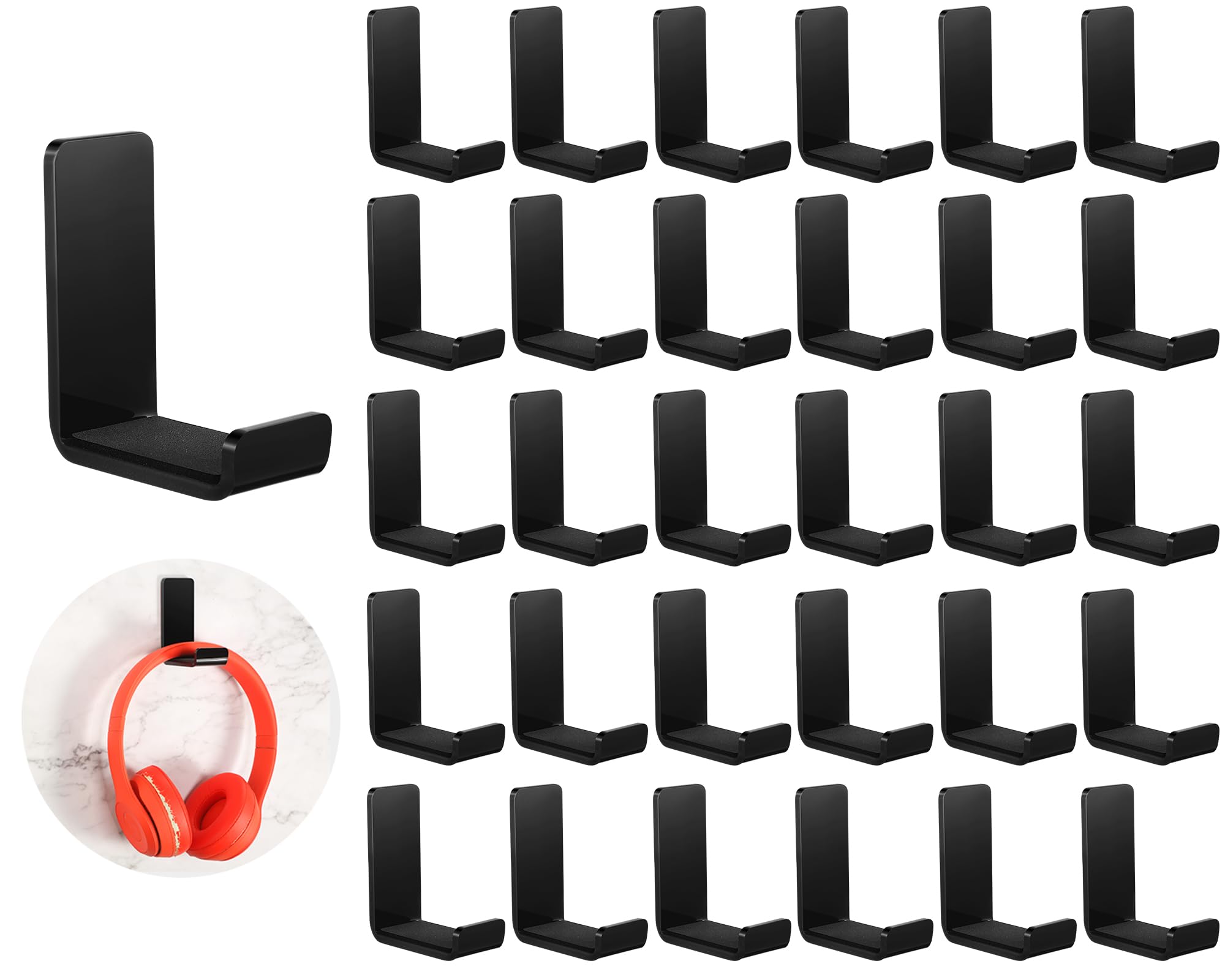 Amazon.com: Weewooday 8 Pcs Headphone Hanger Headphone Holder Wall ...