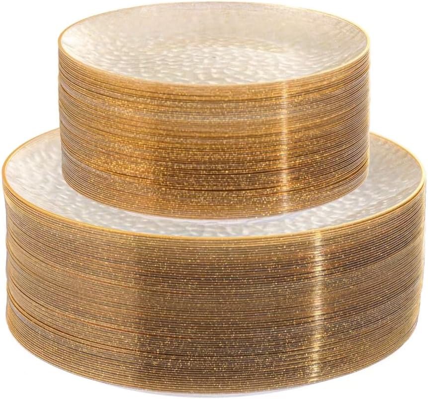 Amazon.com: PLASTICPRO 64 Pack Elegant Disposable Plastic Plates Combo ...