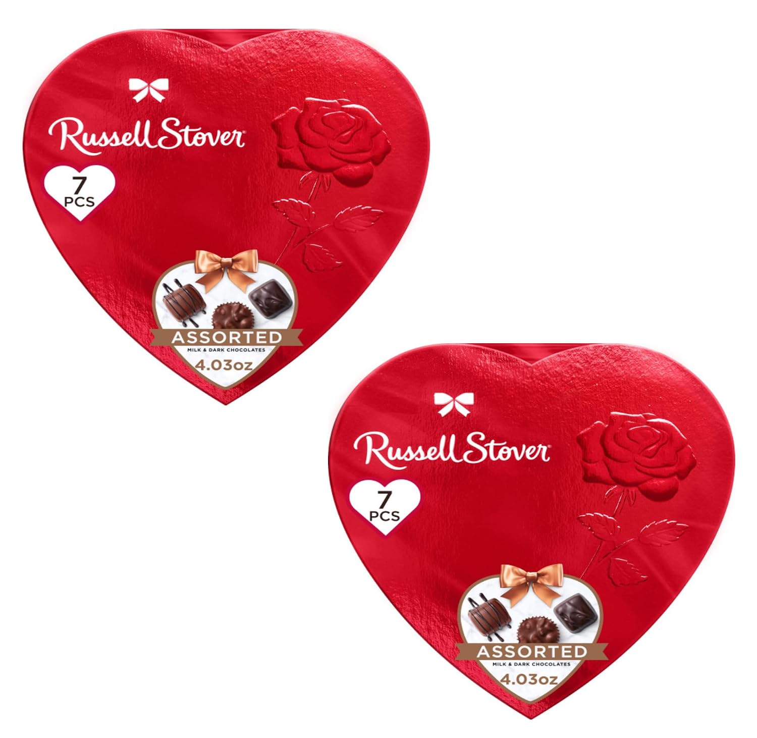 Amazon.com: Russell Stover Valentine's Day Heart Shaped Box - Pack of 2 ...