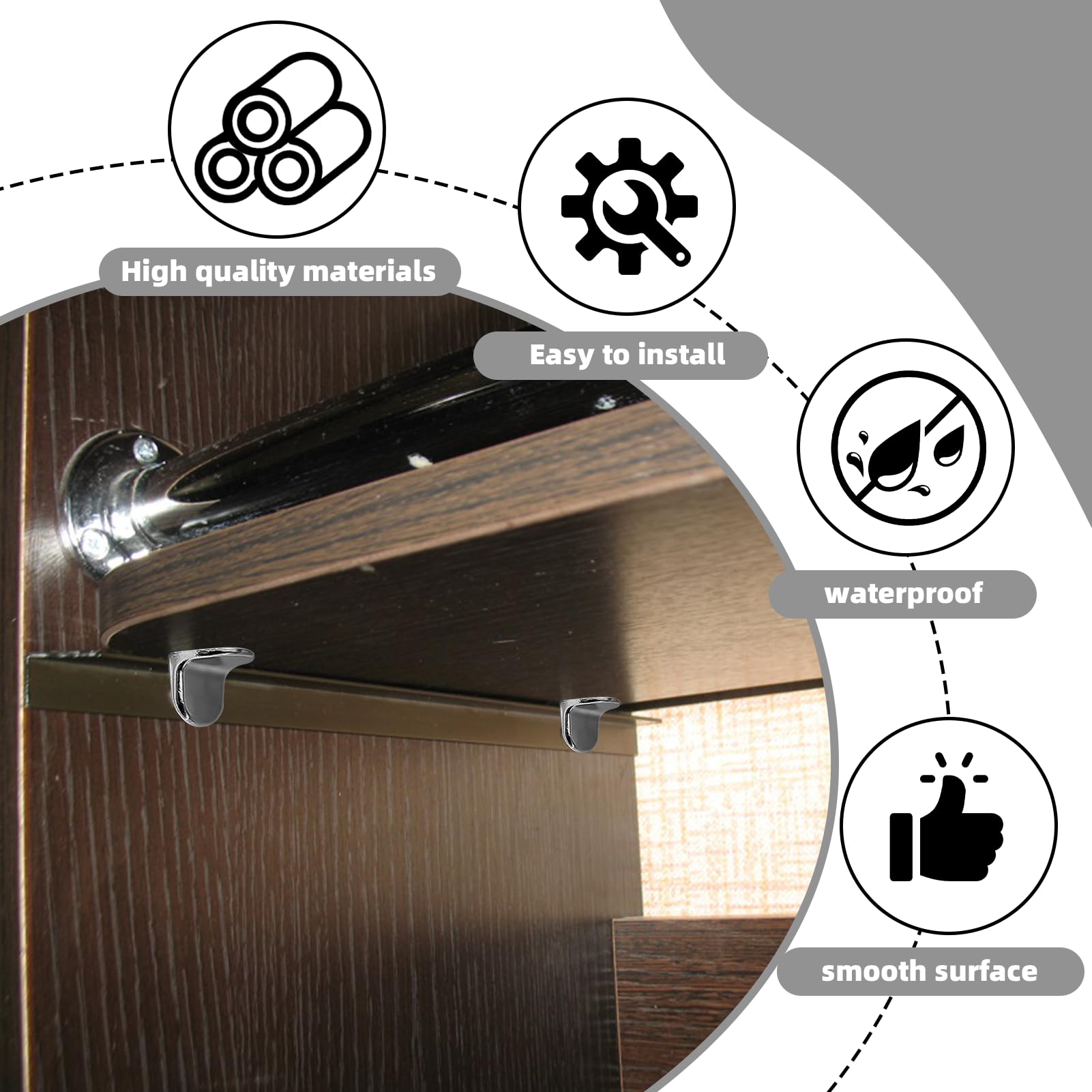 20PCS Shelf Support Pegs L Shape Cupboard Shelf Pegs 5mm Nickel Plated ...