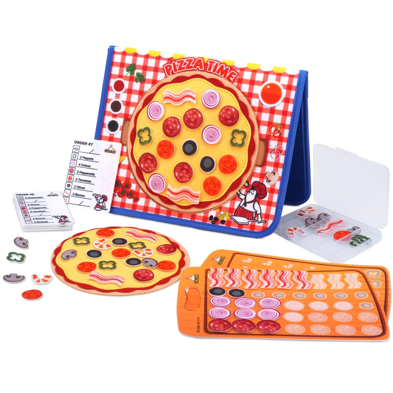 Amazon.com: CHEFAN Pizza Counting Felt Board for Toddlers, Number ...