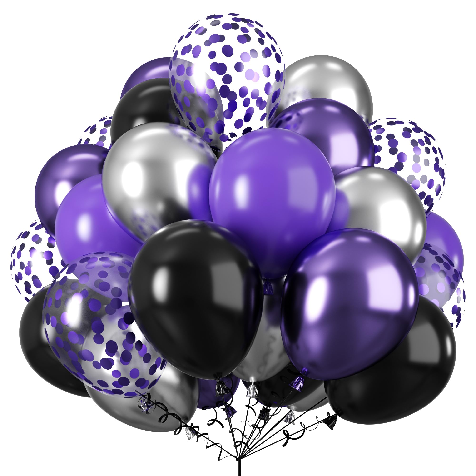 Amazon.com: Purple and Black Balloons, 60 Packs 12 Inch Dark Purple ...