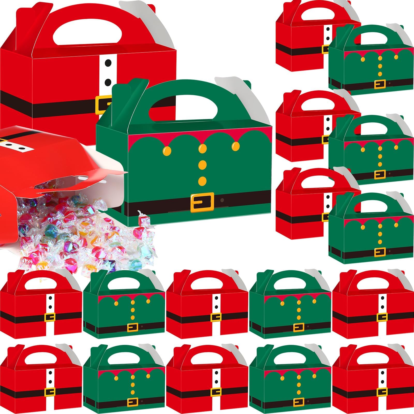 Amazon.com: Lulu Home 24 Pieces Christmas Treat Boxes, 3D Xmas House ...