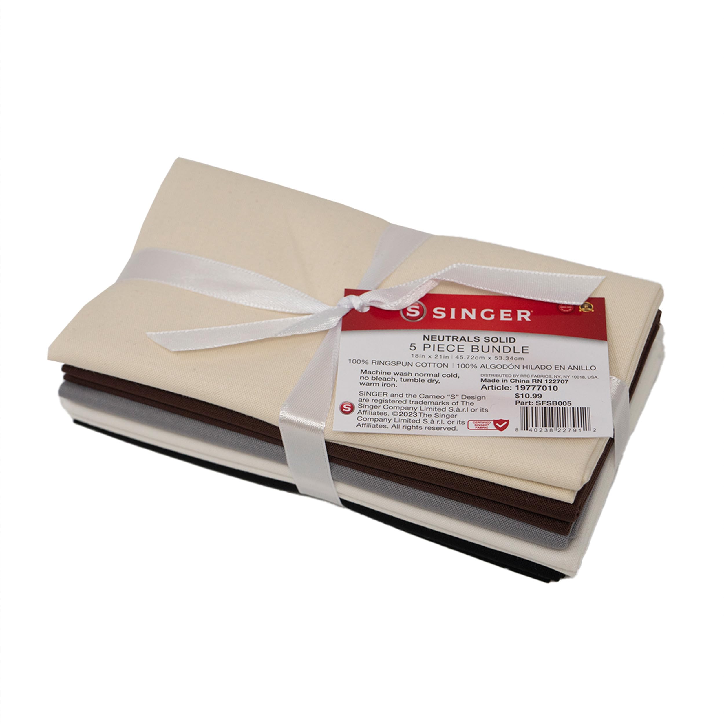 Amazon.com: Singer Fabric, 100% Cotton, Neutrals Solid 5Pc Bundle