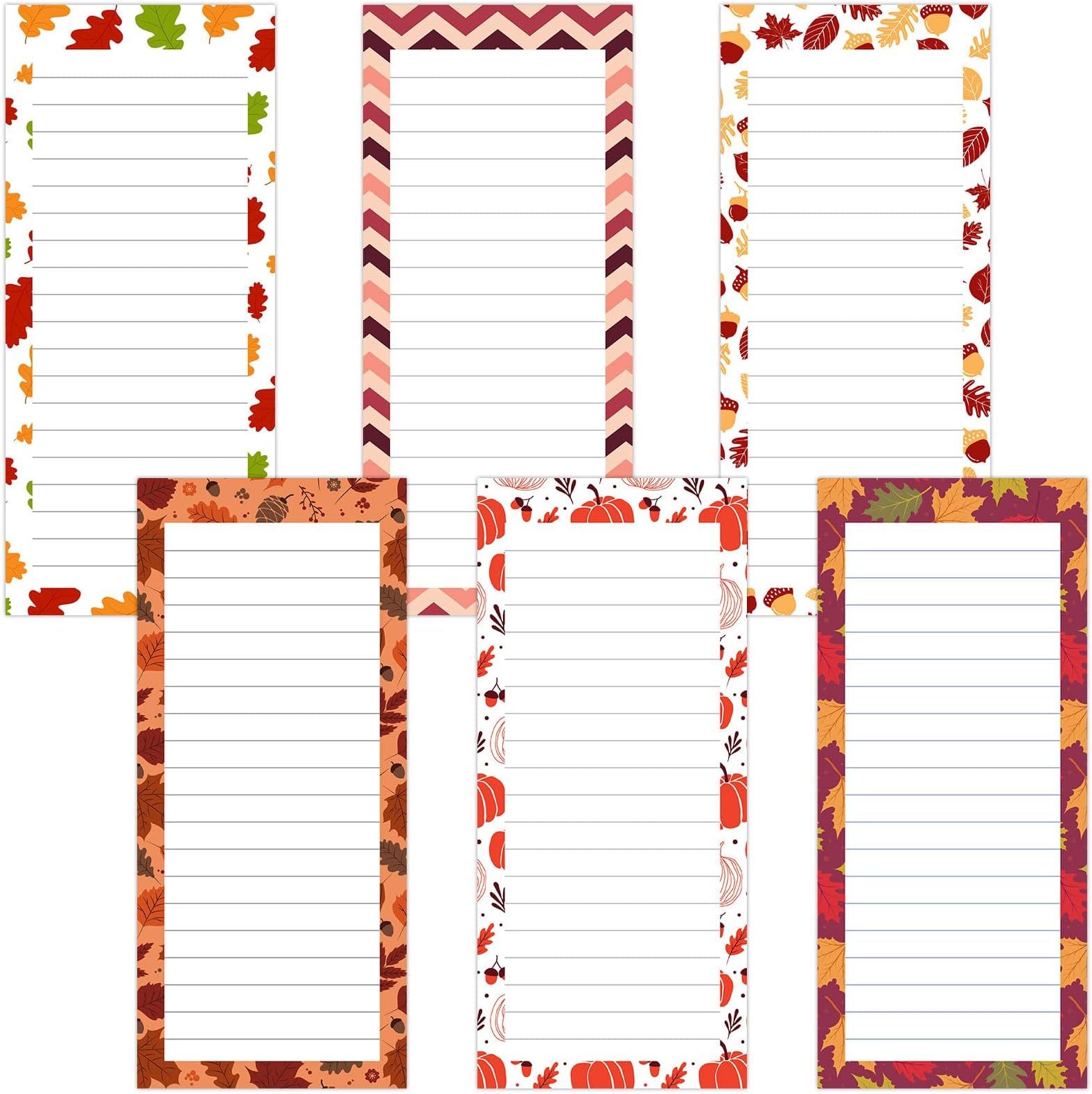 Amazon.com : Whaline 6 Pack Fall Magnetic Notepads Thanksgiving List To ...
