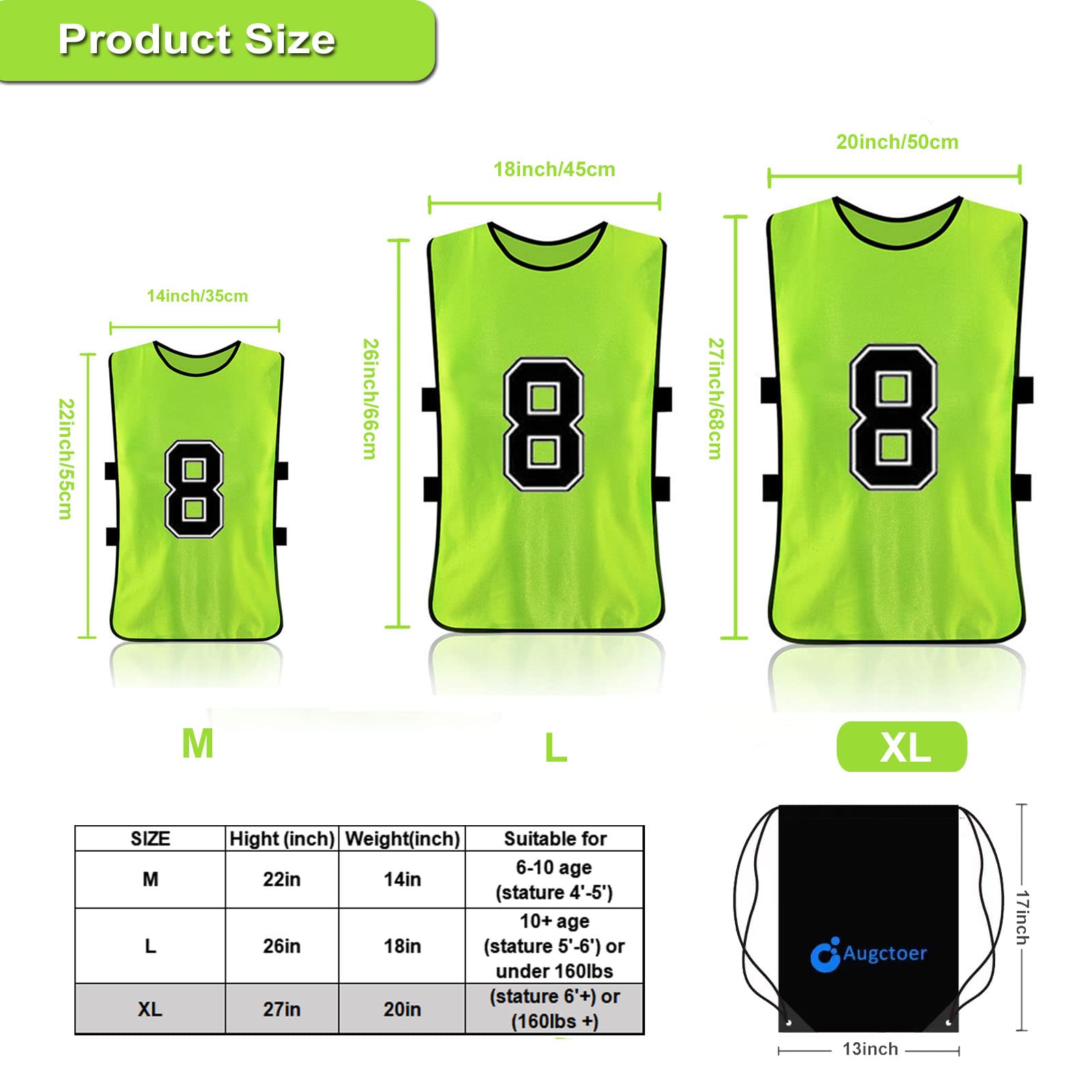 Snapklik.com : Augctoer Scrimmage Vest Sports Pinnies,Practice Vests ...