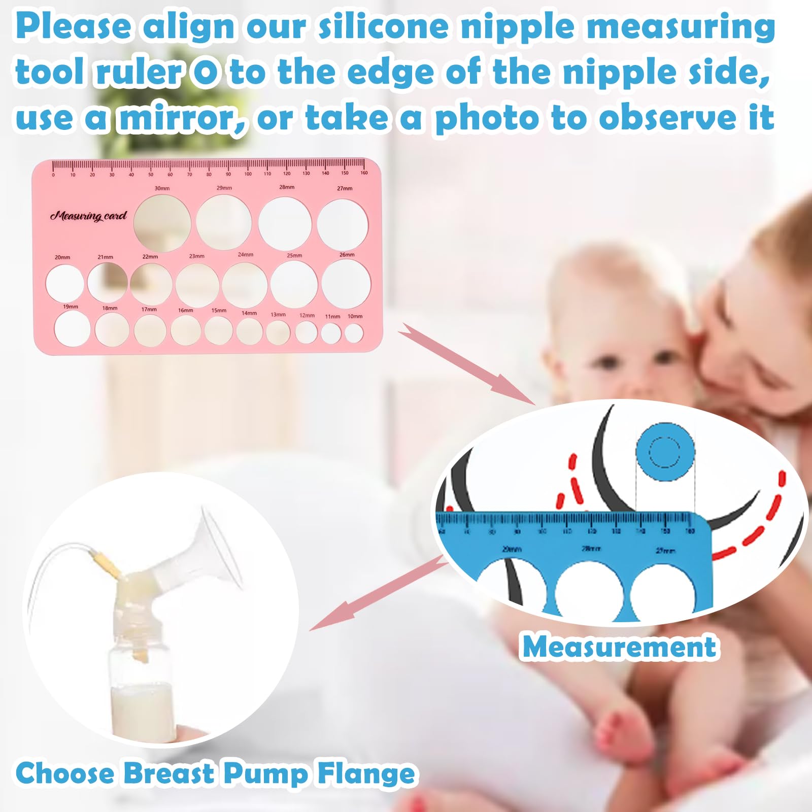 Snapklik.com : 2Pcs Nipple Rulers For Flange Sizing, Silicone & Soft ...