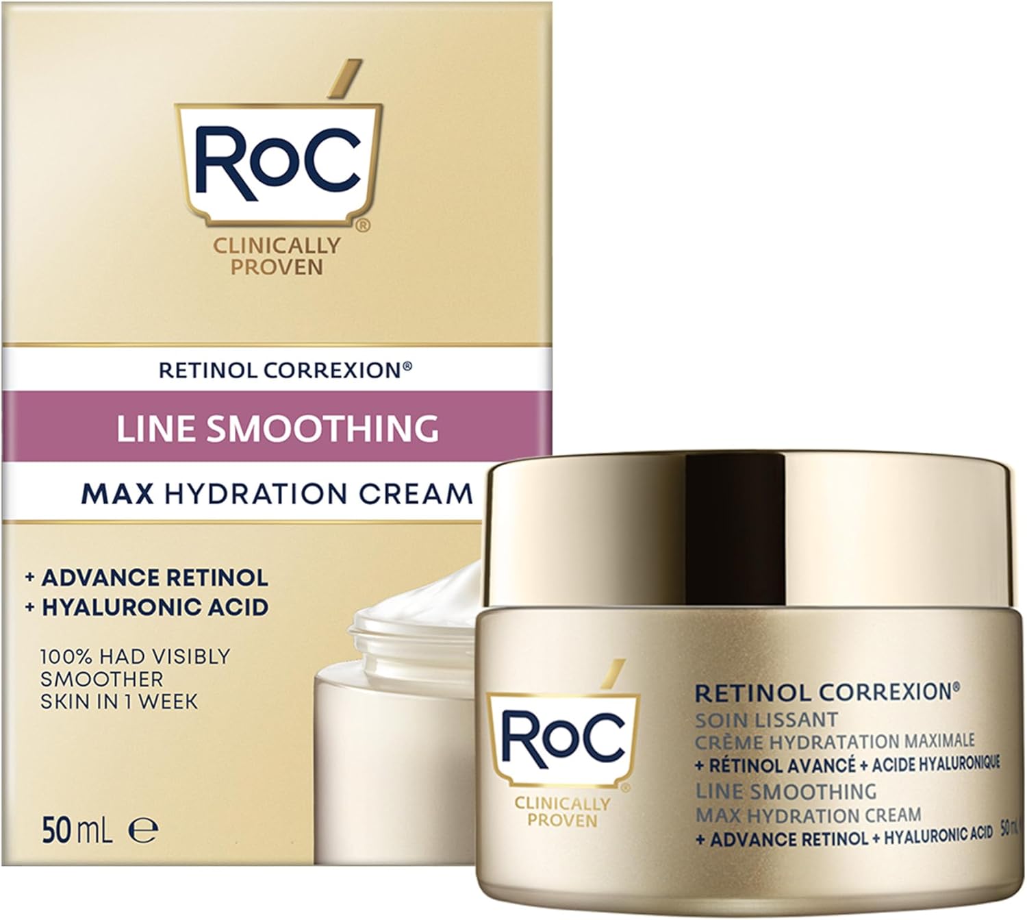 RoC Retinol Correxion®️ Line Smoothing Max Hydration Cream : Amazon.ca ...