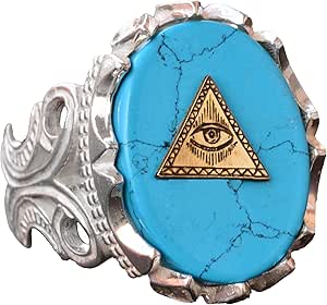 Handcrafted 925 Sterling Silver Men's Ring with Mystical Esoteric ...