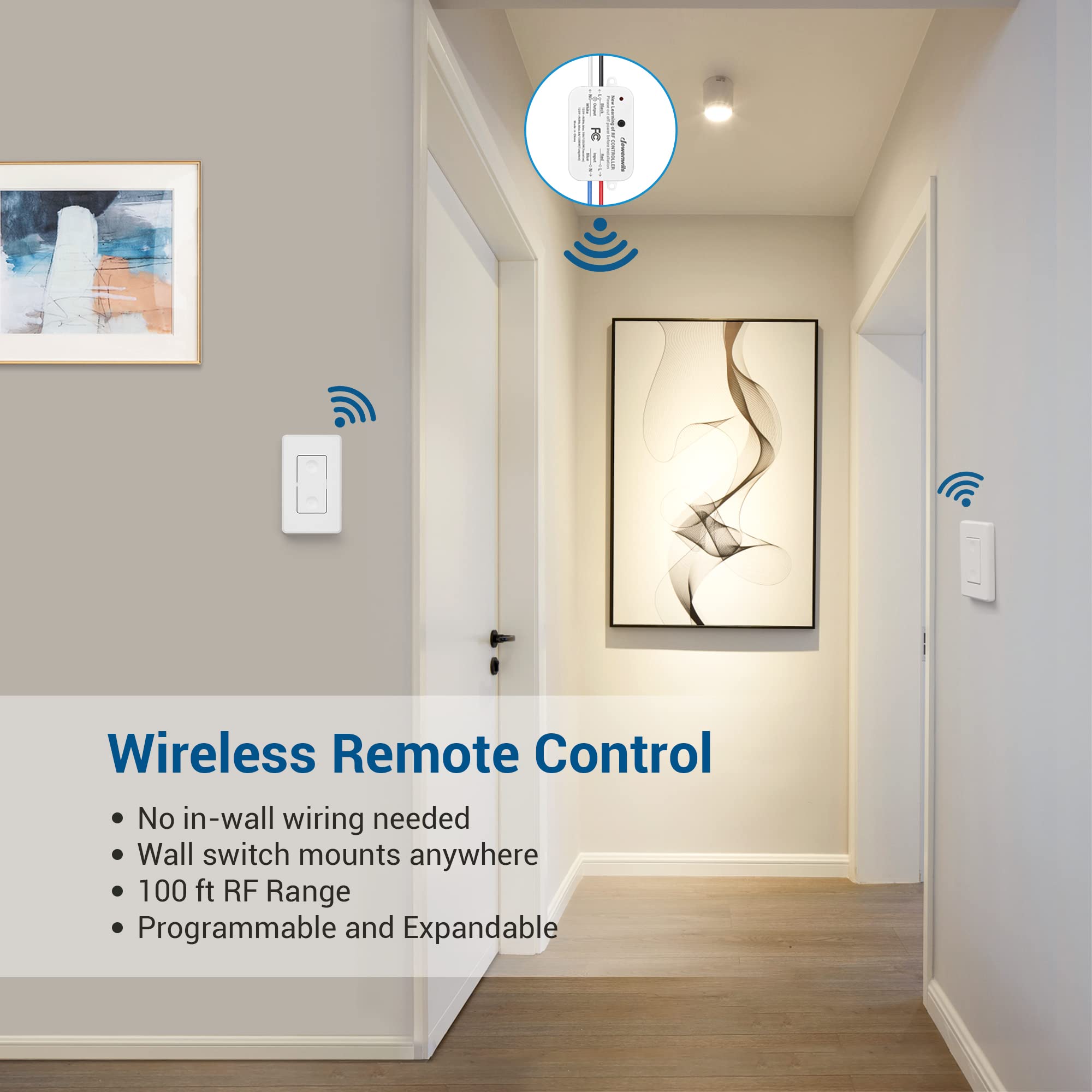 Snapklik.com : Wireless Light Switch And Receiver Kit, No in-Wall ...