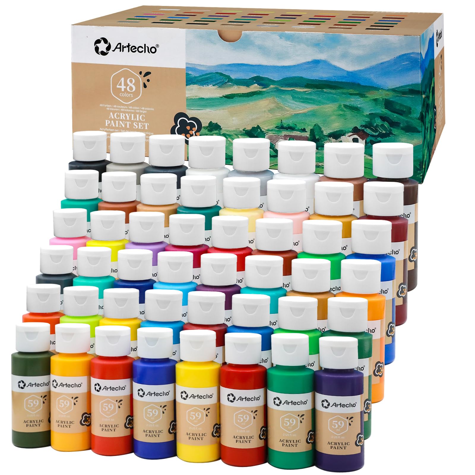 Snapklik.com : Acrylic Paint Set 48 Colors, 2oz/59ml - Art Craft Paint ...