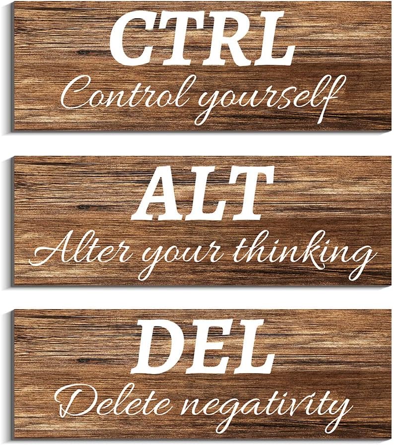Amazon.com: Creoate Ctrl Alt Del Office Wall Decor Set of 3 ...