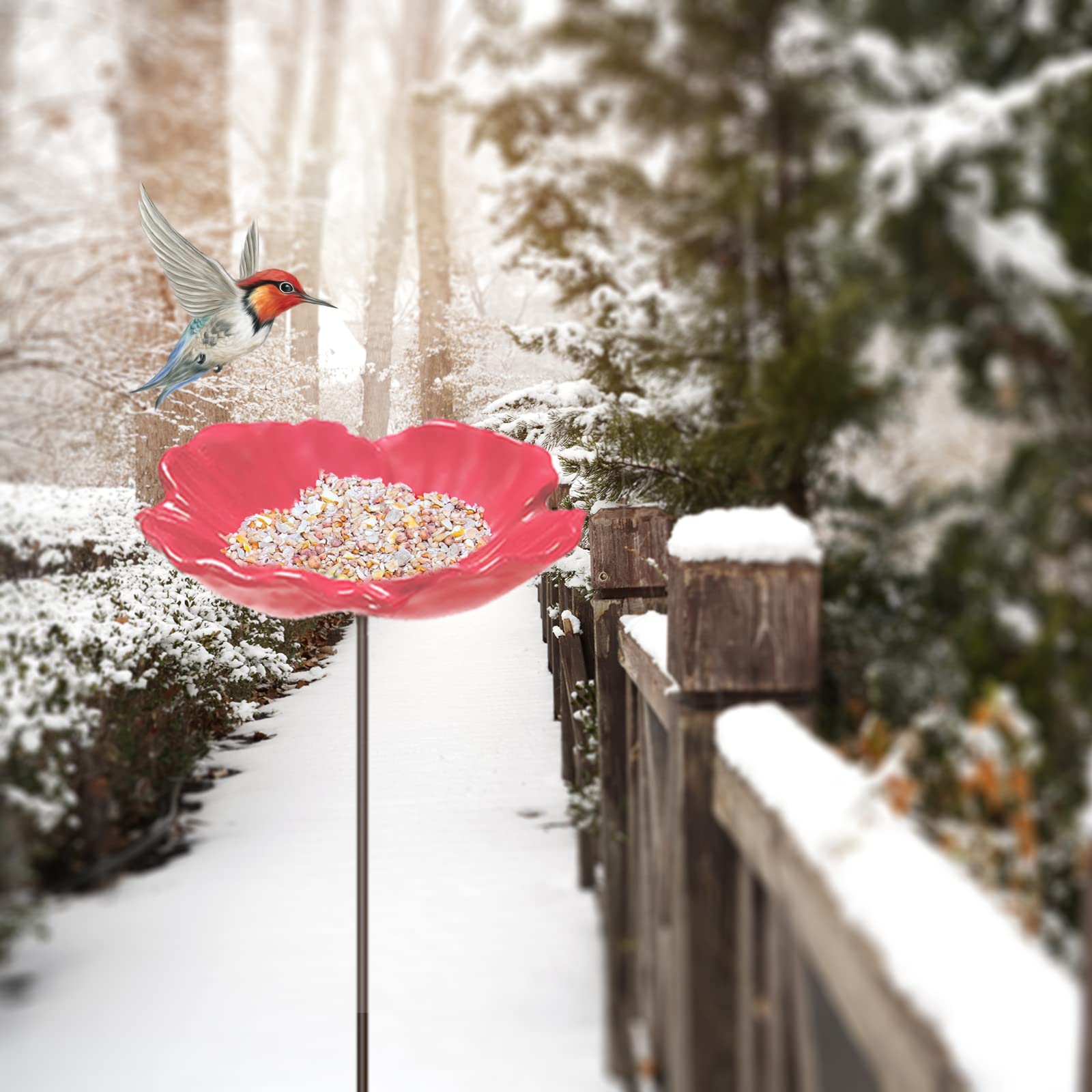 CNLVWEI Small Wild Bird Feeders Stake Used for Bird Bath Seeds Feeding ...