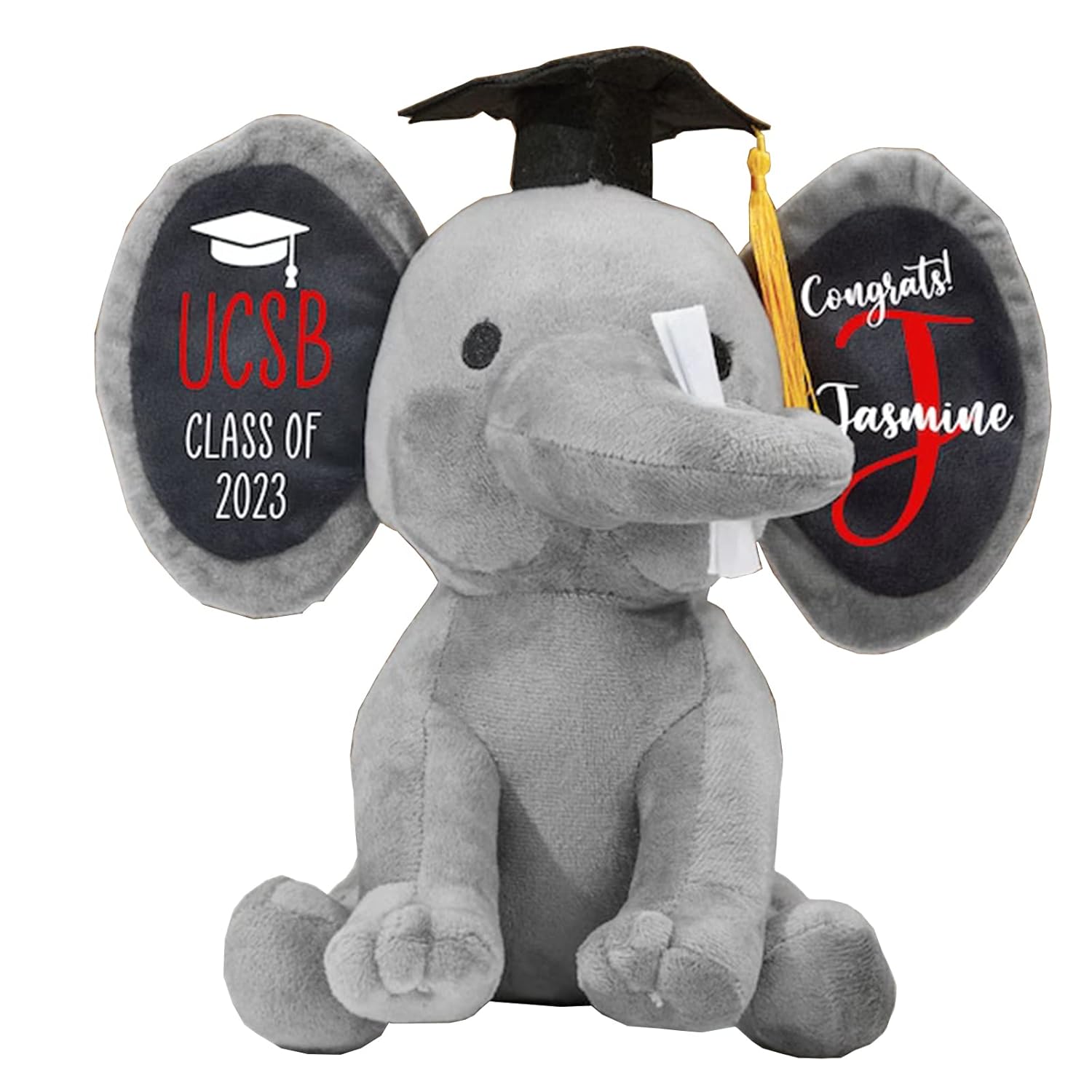 Personalized Graduation Elephant Plush, Custom Graduation Gift Plush ...