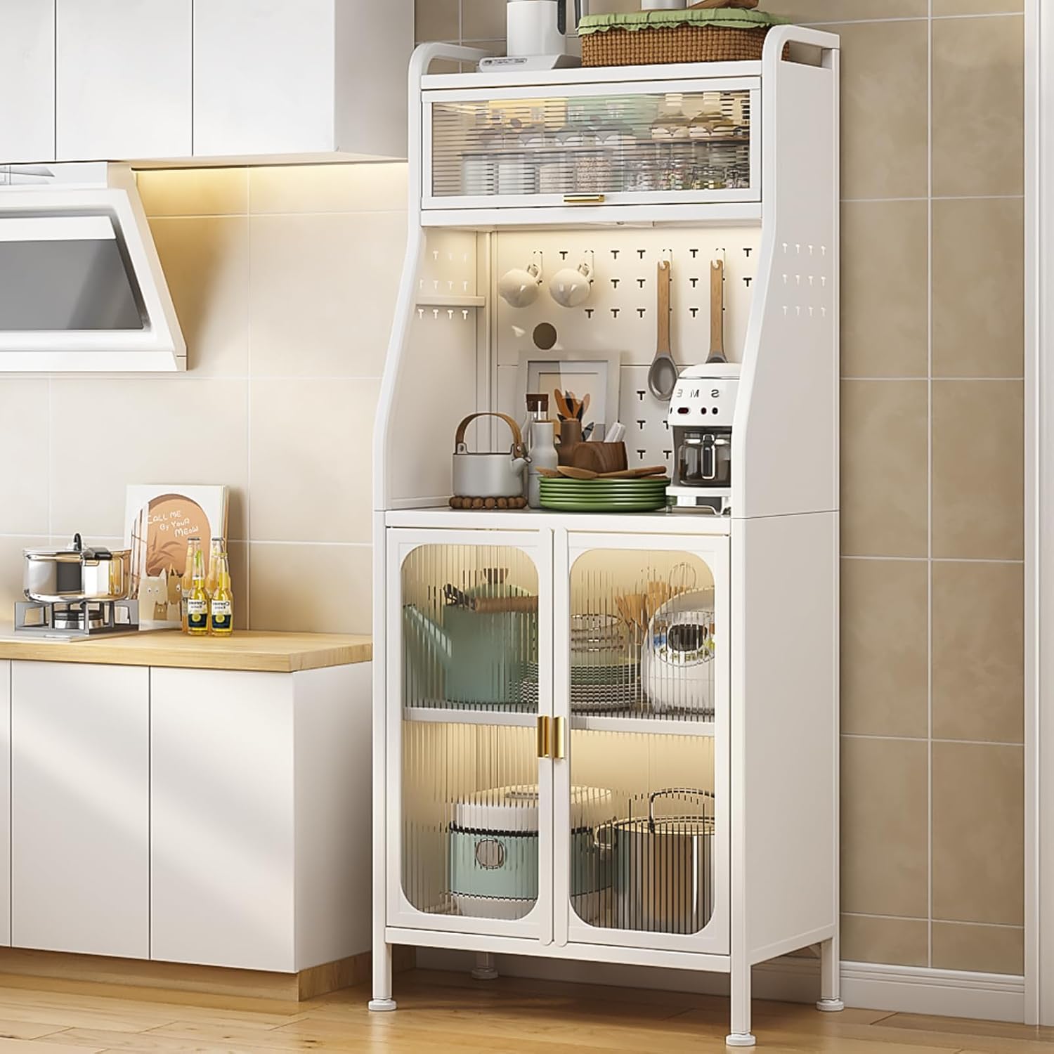 Amazon.com - LIKEJJ 5-Tier Bakers Rack with Doors| Free Standing Bakers ...