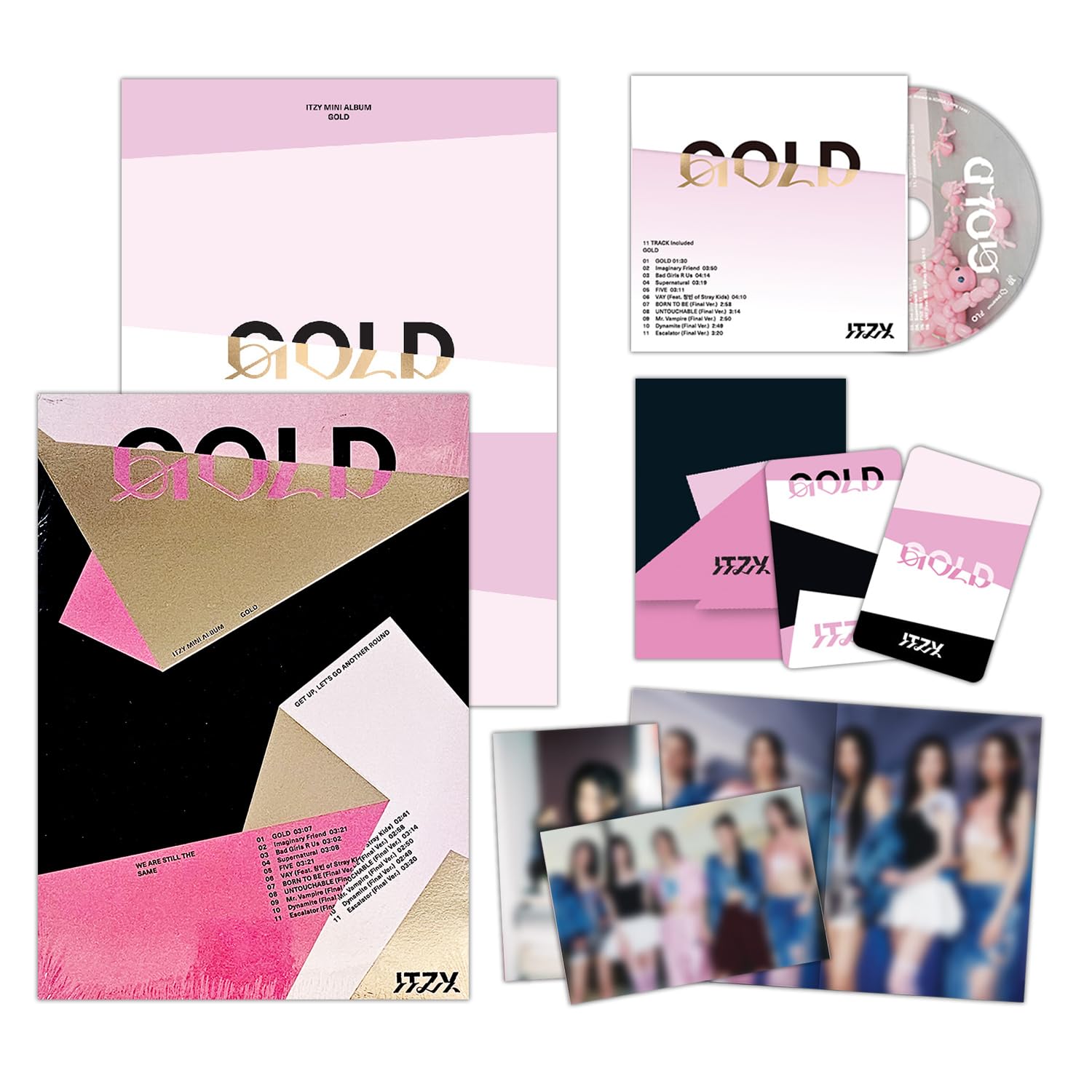 JYP Ent. ITZY - [GOLD] (STANDARD Ver. - ROSE GOLD) Out Box + CD-R ...