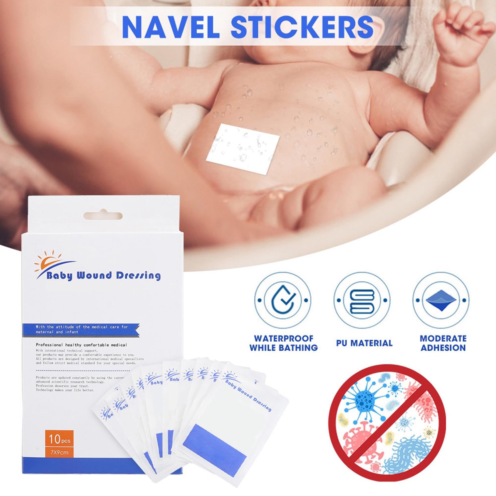 Snapklik.com : Baby Navel Stickers, 10pcs Waterproof Navel Sticker For ...
