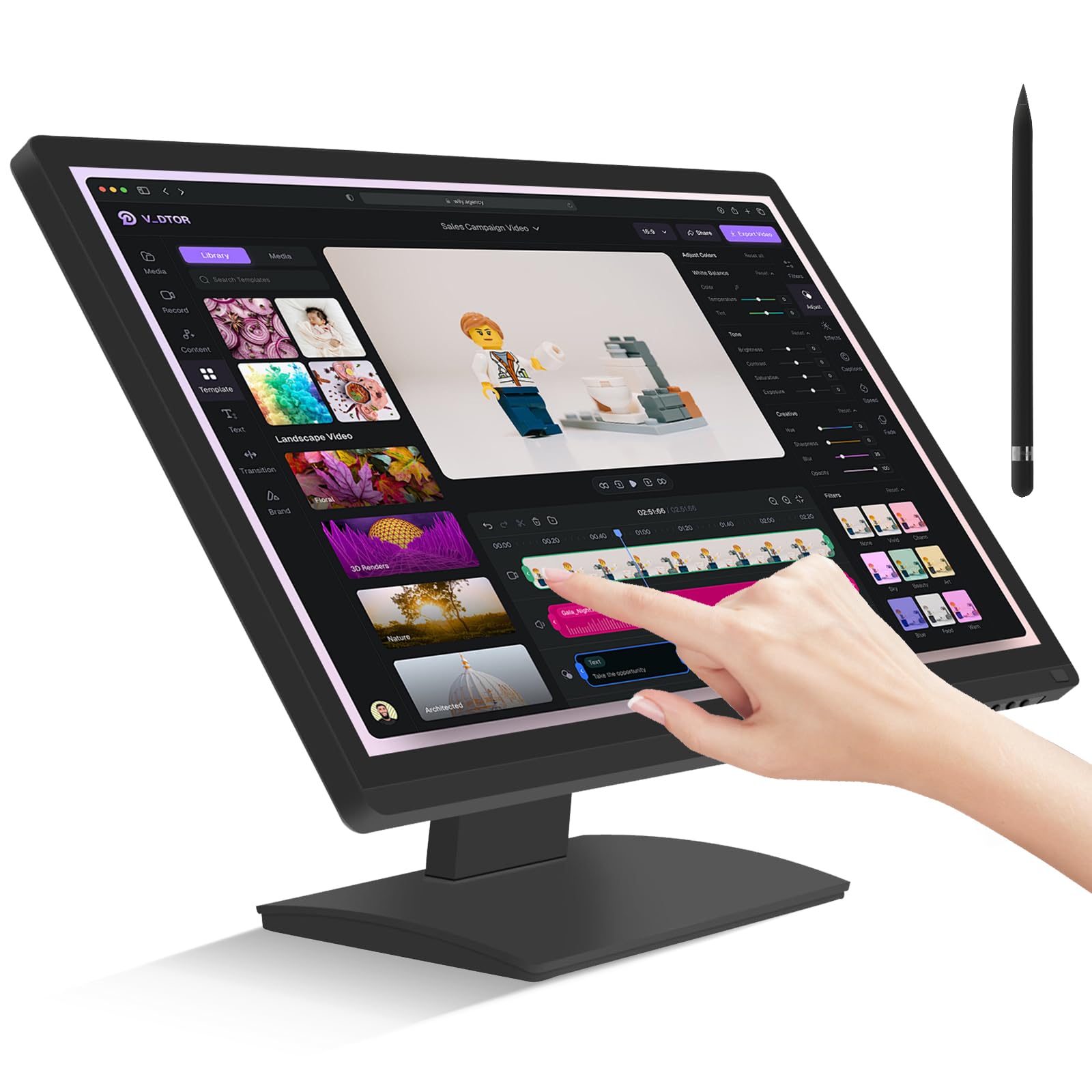 Amazon.com: FYHXele 24 Inch Touchscreen Monitor, IPS FHD 1080P Touch PC ...