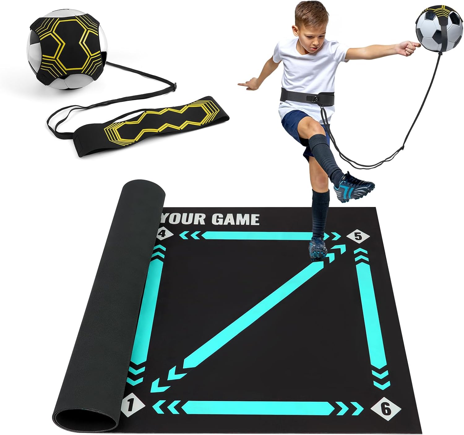 Football Training Mat with Football Kick Trainer,Quiet and Non-slip ...